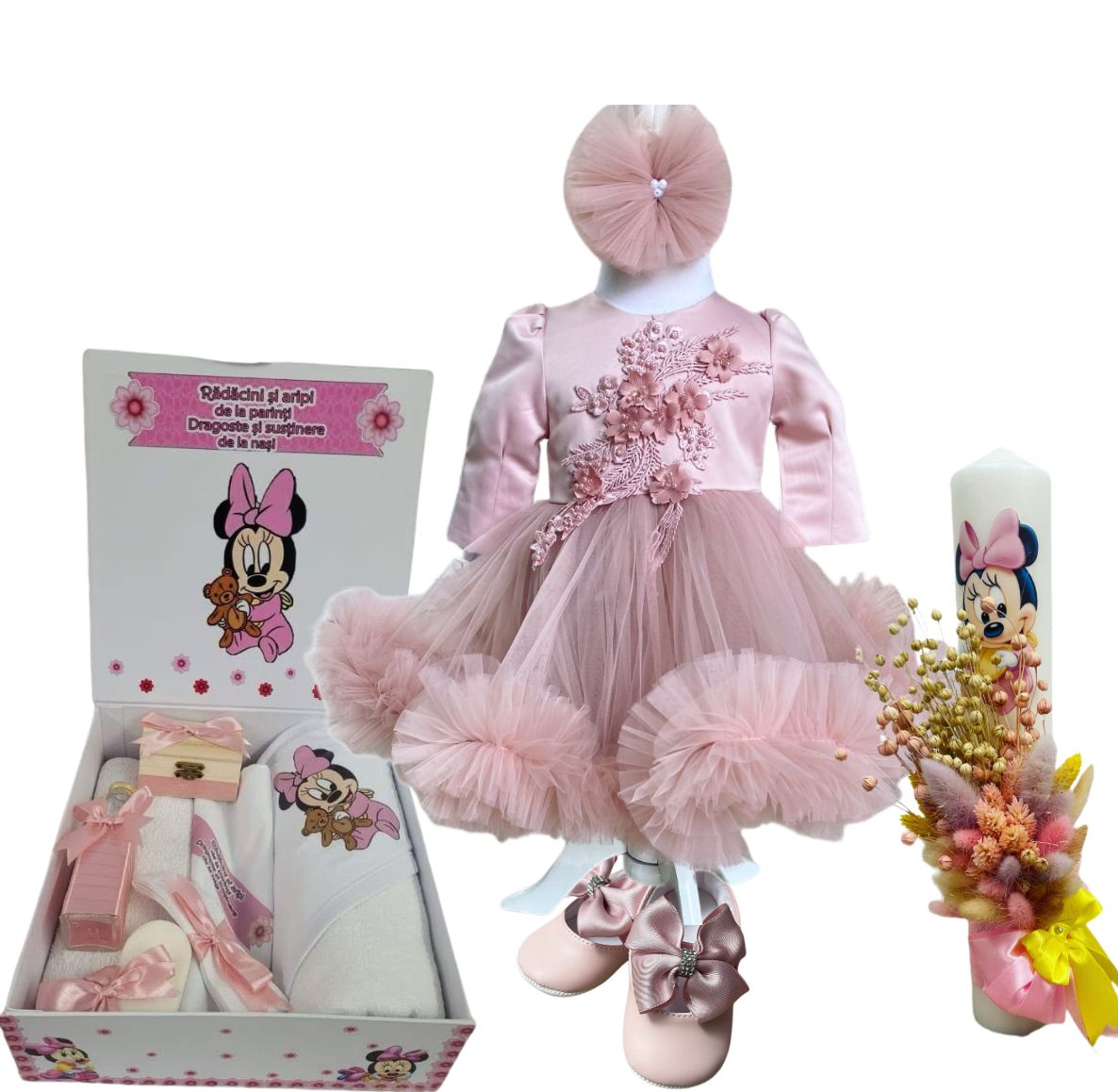 Trusou botez fete – Powder Dress – maneca lunga – Hainute Magice